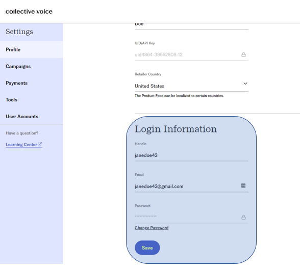 Where can I change my username or email? – Collective Voice